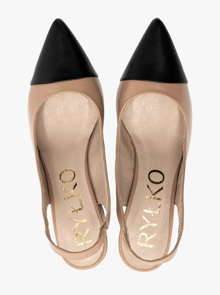 Czółenka slingback - buty damskie bez pięty | RYŁKO