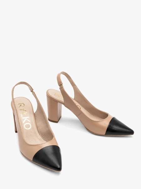 Czółenka slingback - buty damskie bez pięty | RYŁKO